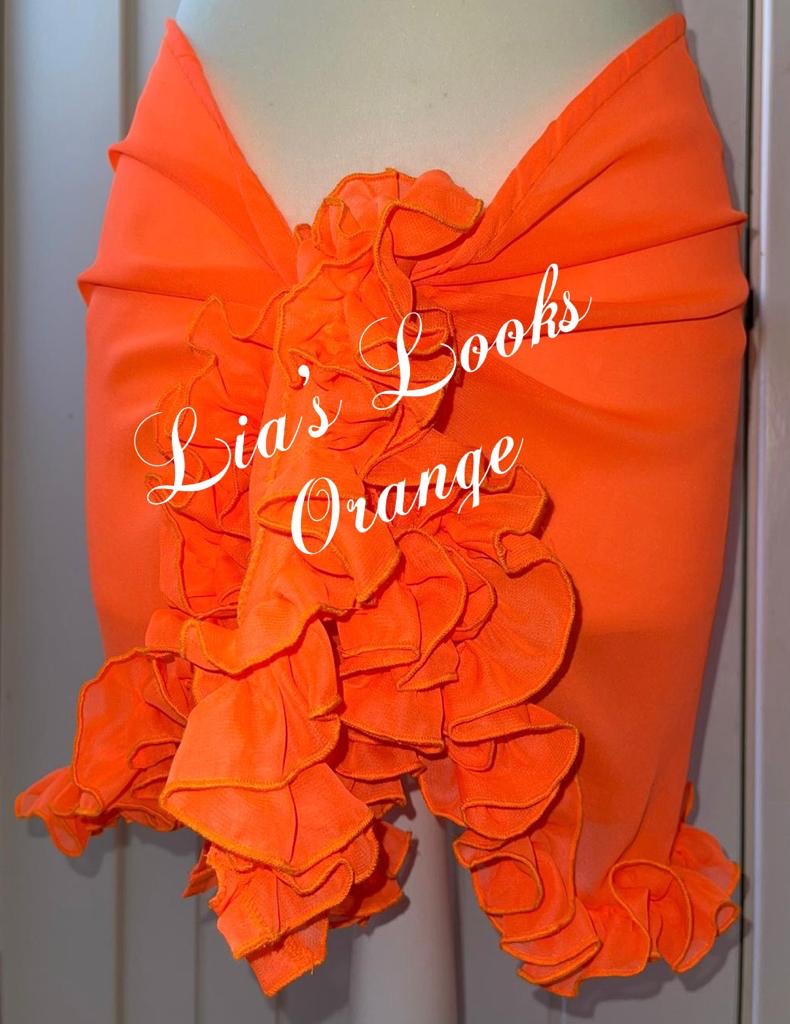 Frilly Ruffle Orange Sarong – Lia's Looks